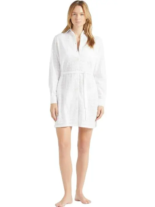 Vilebrequin Broderie Anglaise Cotton Shirt Dress - Blanc