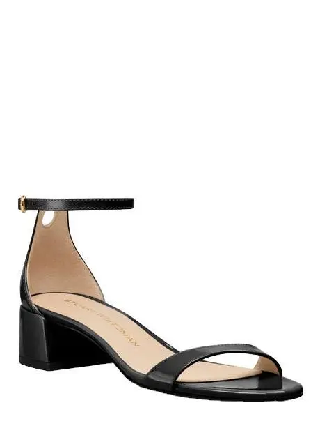 STUART WEITZMAN Nudist Block 35 Ankle Strap Sandal - Black