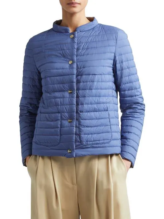 Herno Matte To Shiny Reversible Down Puffer Jacket - 9126 Sky Blue To Taupe