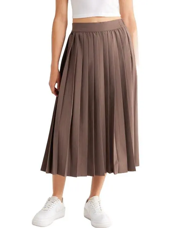 Nike 24.7 Perfectstretch Dri-fit Pleated Maxi Skirt - Ironstone/ Ironstone