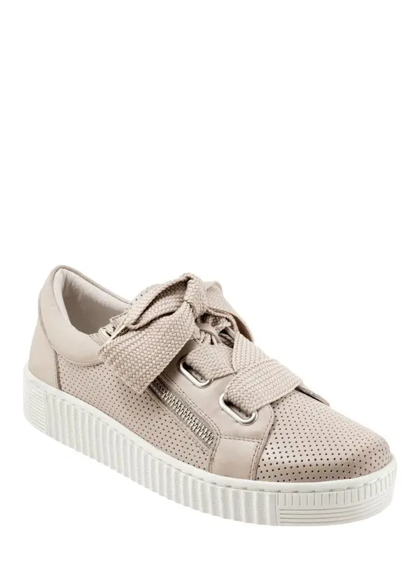 Eos Jovi Perforated Leather Sneaker - Pebble