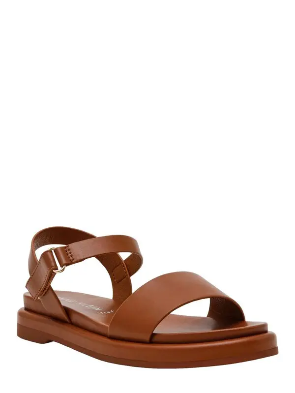 Anne Klein Elani Ankle Strap Sandals - Cognac