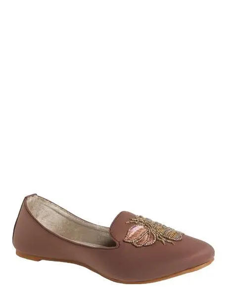 FUCHSIA Beaded Bee Loafer - Brown