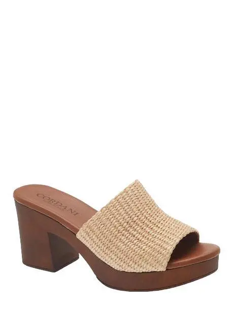 Cordani Waylin Platform Slide Sandal - Natural Raffia