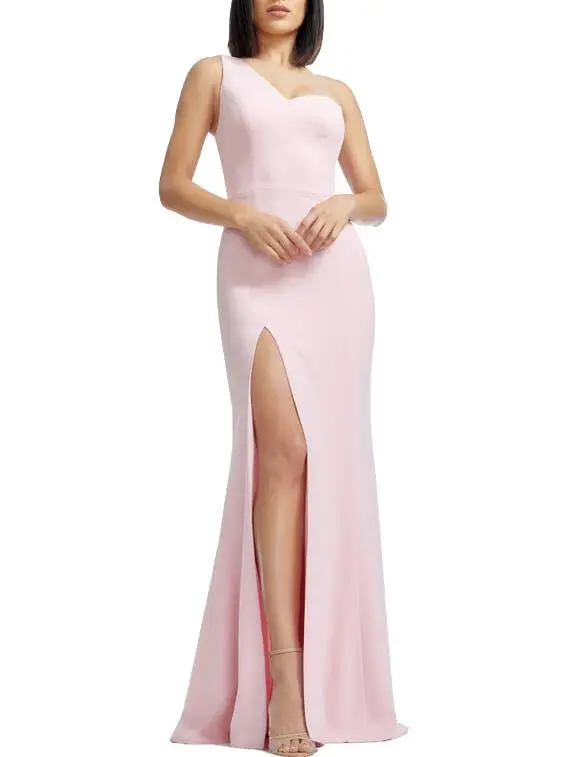 Dress The Population Magdalynn Asymmetric Gown - Vintage Pink