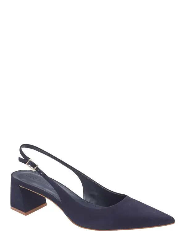 Steve Madden Robyn Pointed Toe Slingback Pumps - Nav Nubuck