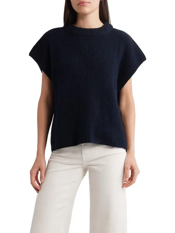 Frank & Eileen Montecito Cotton Sweater Vest - Marine
