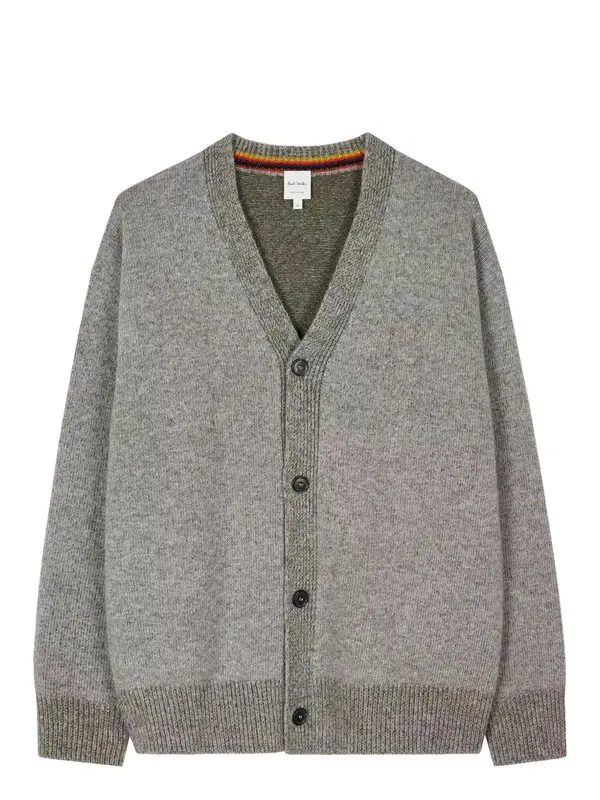 Paul Smith V-neck Lambswool Cardigan - Grey