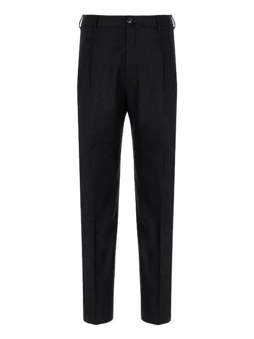 Giorgio Armani Slim-fit Virgin Wool And Cashmere Trousers - Black