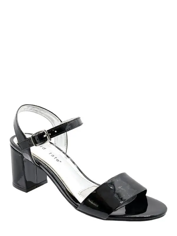 DAVID TATE Ageless Ankle Strap Sandal - Black Patent