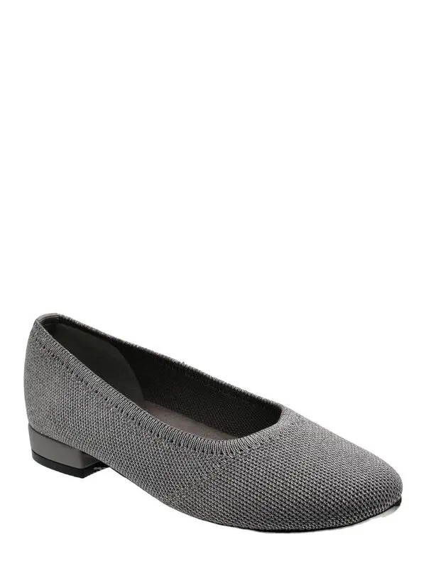 DAVID TATE Runway Metallic Ballet Flat - Gray Metallic