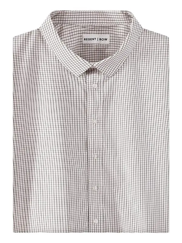 REGENT ROW Men’s Big And Tall Stanton Shirt ,tailored Fit Short Sleeves - Sand-check-13