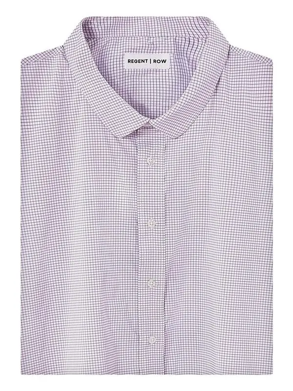 REGENT ROW Men’s Big And Tall Stanton Shirt ,tailored Fit Short Sleeves - White-pink-microcheck-35