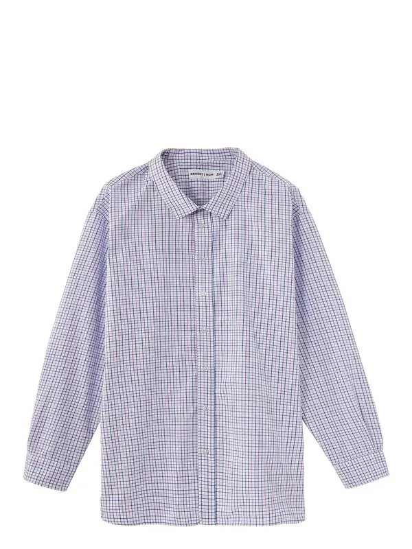 REGENT ROW Big And Tall Long Sleeve Stanton Shirt, Tailored Fit - Purple-pink-check