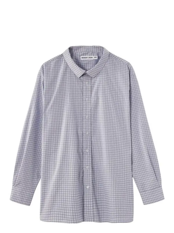 REGENT ROW Big And Tall Long Sleeve Stanton Shirt, Tailored Fit - White-grey-plaid