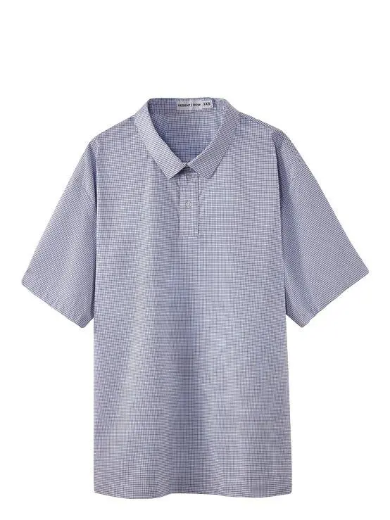 REGENT ROW Big And Tall Stanton Shirt Polo - White-blue-microcheck