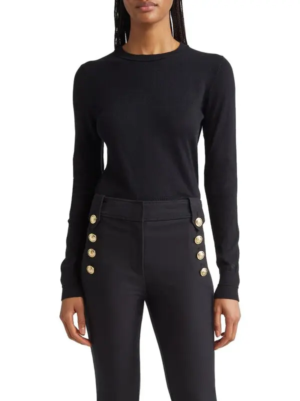 Derek Lam 10 Crosby Alizee Crewneck Cotton & Cashmere Sweater - Black