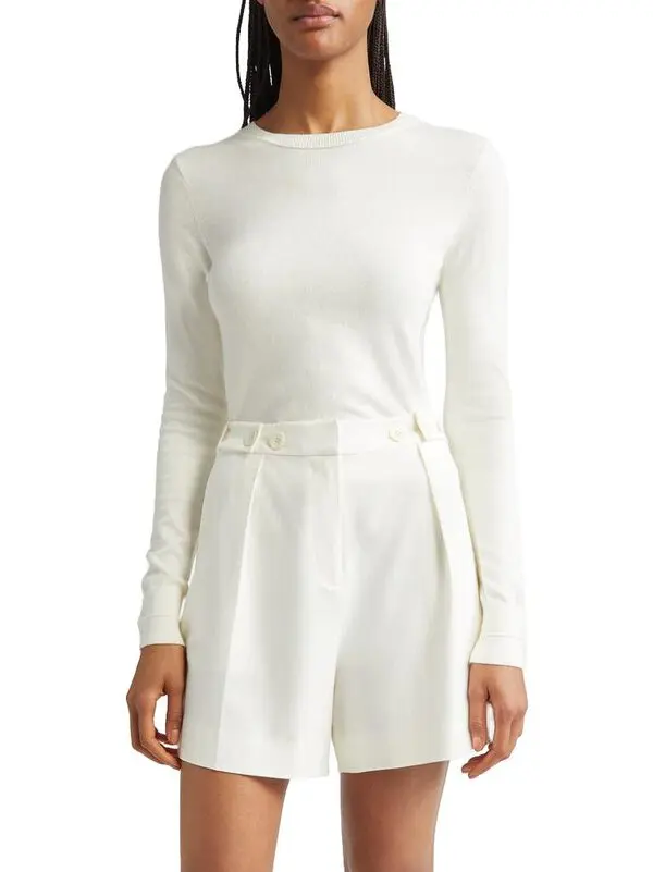 Derek Lam 10 Crosby Alizee Crewneck Cotton & Cashmere Sweater - Blanc De Blanc