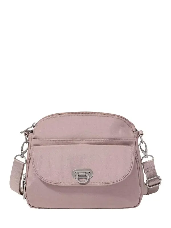 BAGGALLINI Coastal Flip Lock Crossbody Bag - Blush Shimmer