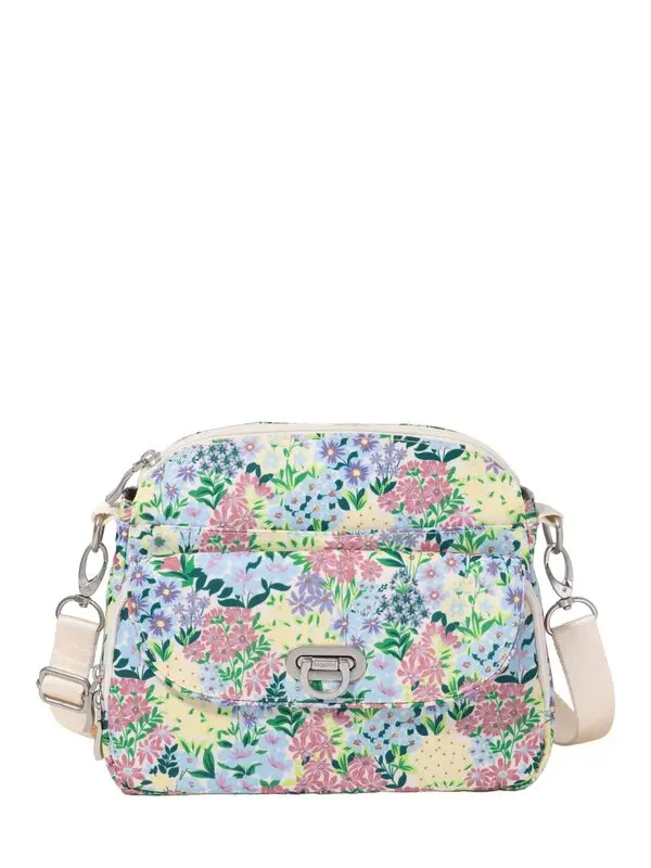 BAGGALLINI Coastal Flip Lock Crossbody Bag - Meadow Print