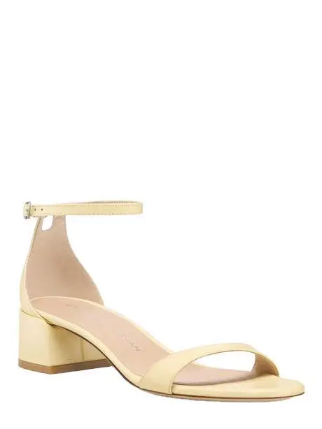 STUART WEITZMAN Nudist Block Heel Sandal - Lemon Chiffon
