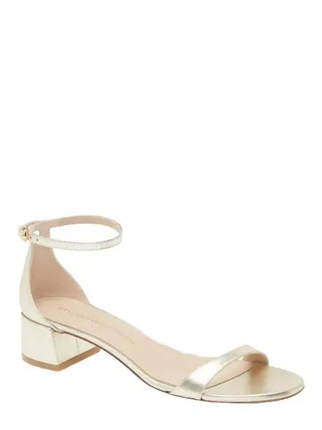 STUART WEITZMAN Nudist Block Heel Sandal - Light Gold