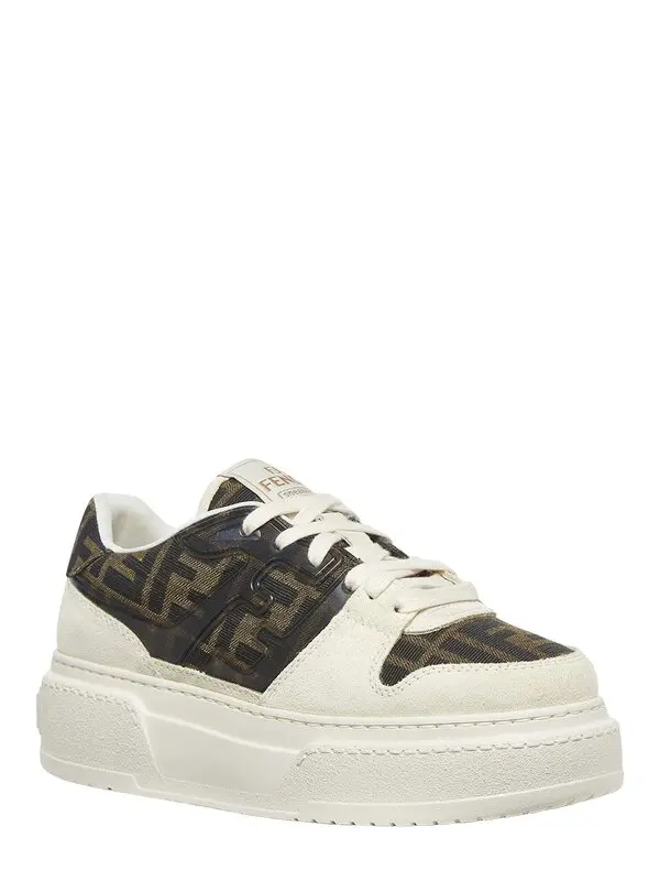 Fendi Match Platform Sneakers - Crema/ Tobacco