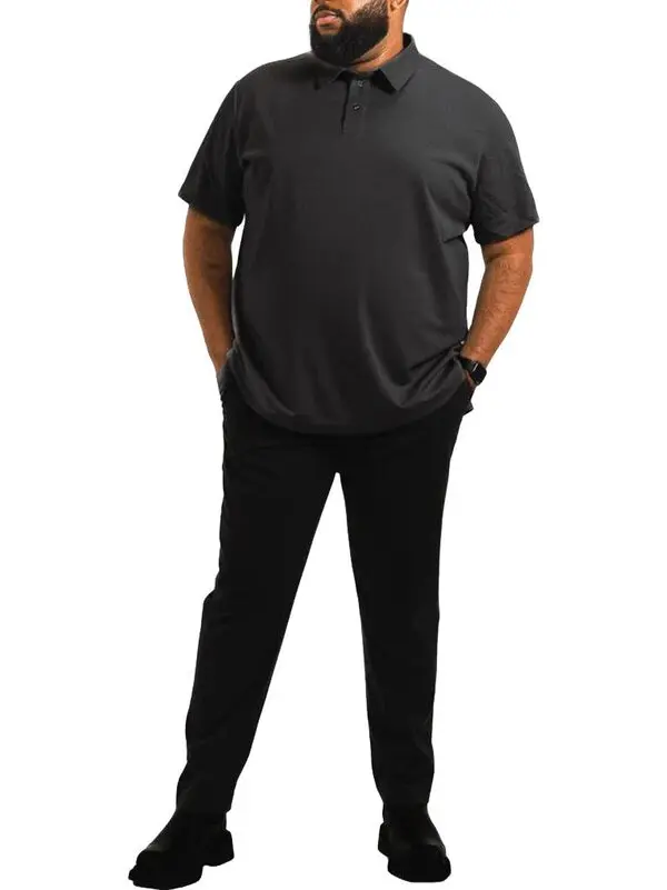 REGENT ROW Big And Tall Casual Commuter Tech Polo - Black