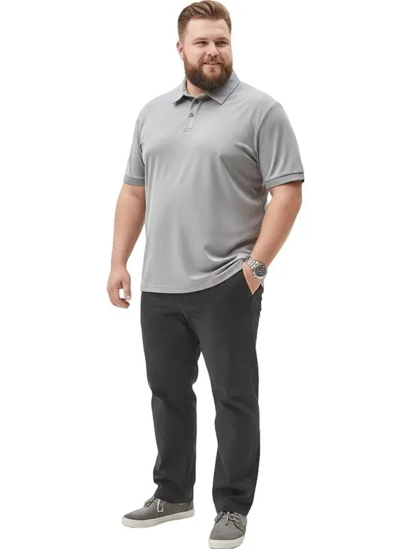 REGENT ROW Big And Tall Casual Commuter Tech Polo - Heather Grey