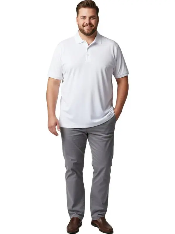 REGENT ROW Big And Tall Casual Commuter Tech Polo - White