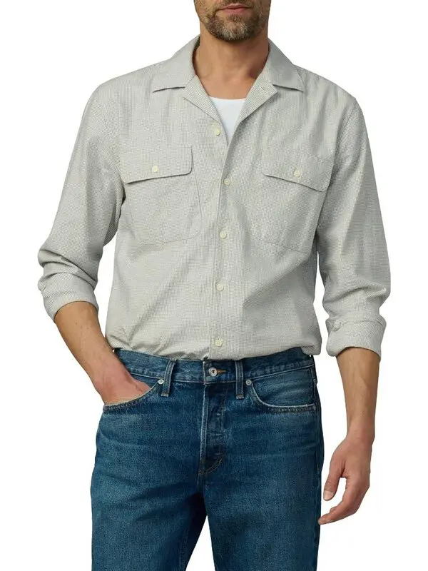 Joe's Jeans Writers Long Sleeve Camp Shirt - Navy Check