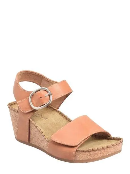 COMFORTIVA Eldorah Platform Wedge Sandal - Luggage