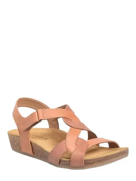 COMFORTIVA Garner Wedge Sandal - Luggage/ Cognac