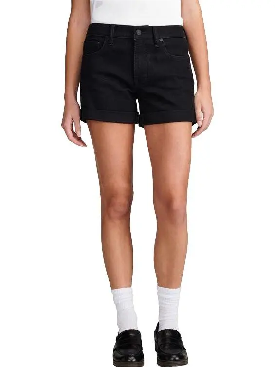 Lucky Brand Ava Cuffed Denim Shorts - Clean Black