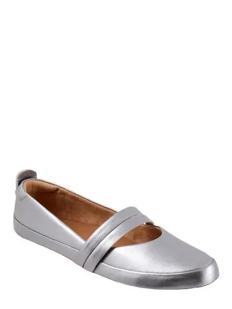 Softwalk Devon Mary Jane Flat - Pewter