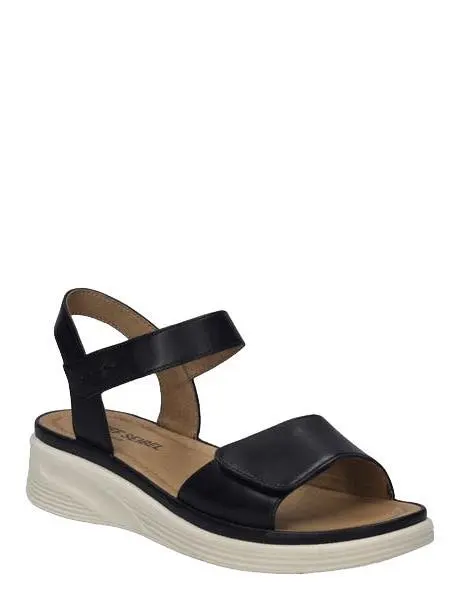 Josef Seibel Severan Ankle Strap Wedge Sandals - Black
