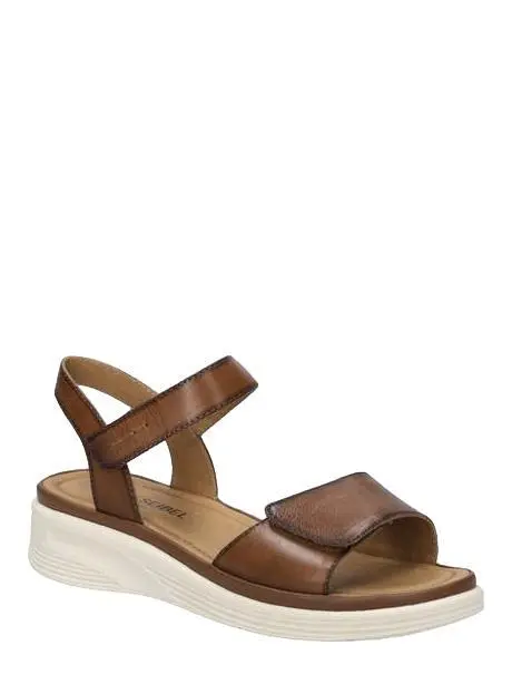 Josef Seibel Severan Ankle Strap Wedge Sandals - Cognac