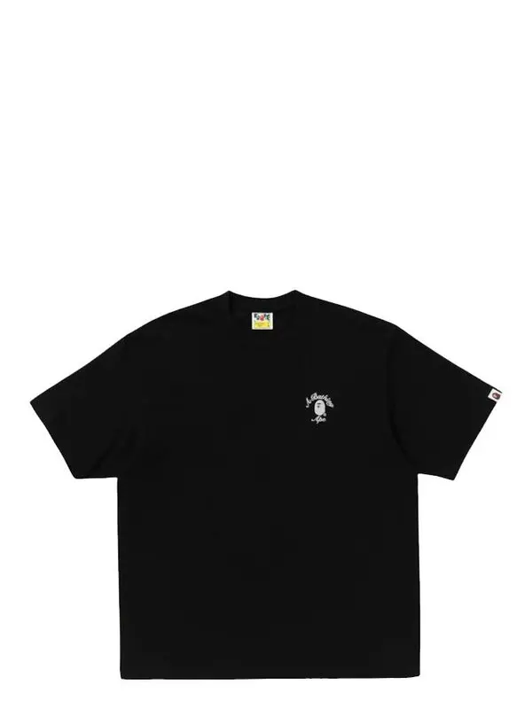 A BATHING APE One Point College Relaxed Fit Tee Shirt - Black