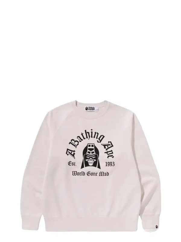 BAPE Washed Effect Crewneck Sweatshirt - Ivory