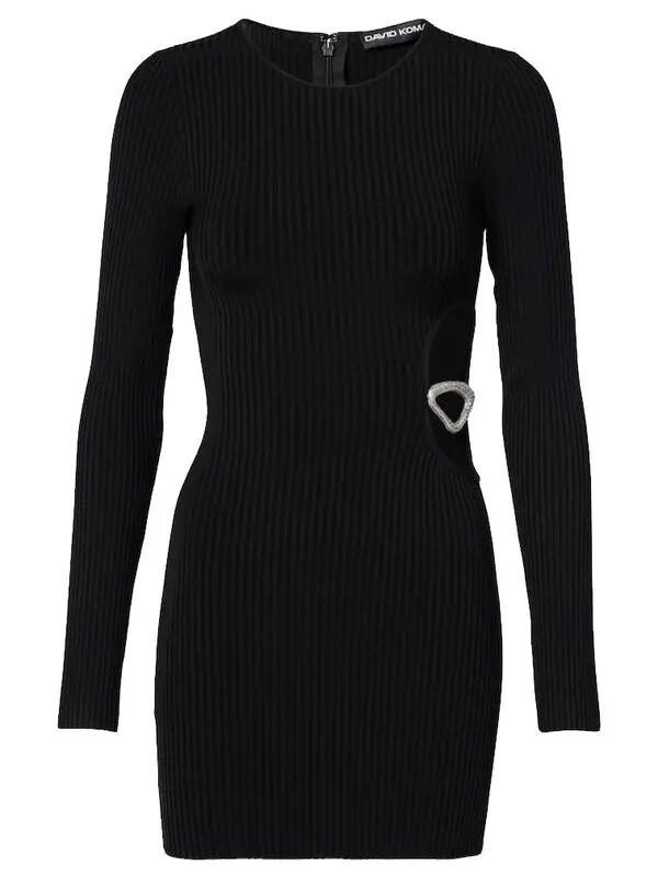 David Koma Embellished Cutout Minidress - Black