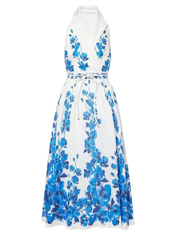 Rebecca Vallance Orchid Blues Floral Midi Dress - Blue