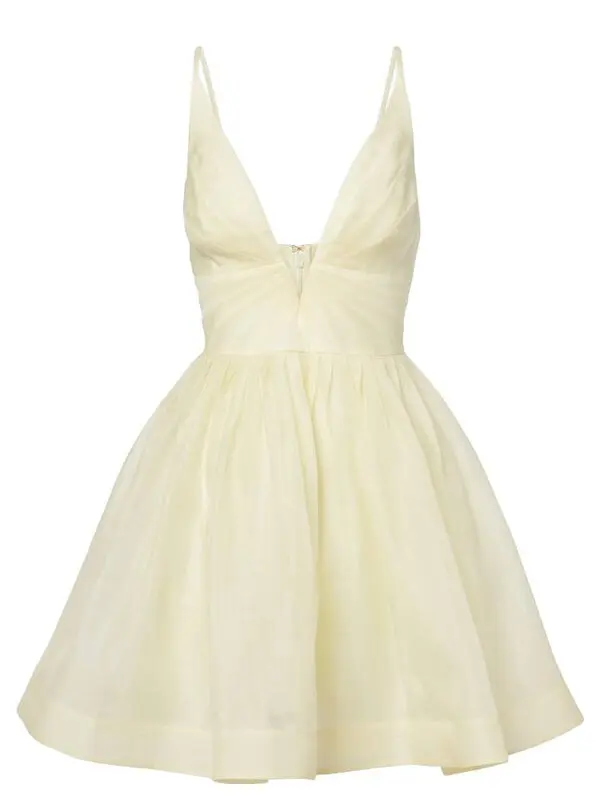 Zimmermann Illuminate Pleated Mini Dress - Yellow