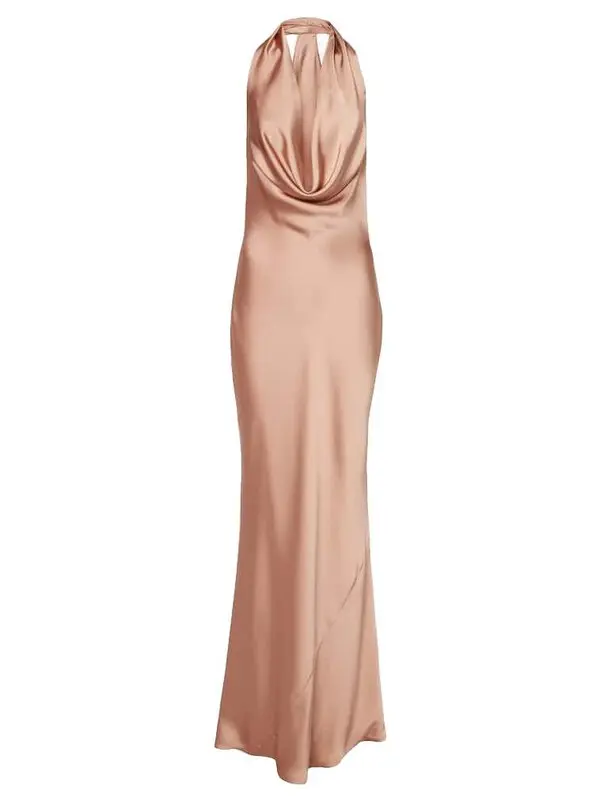 Norma Kamali Draped Gown - Brown