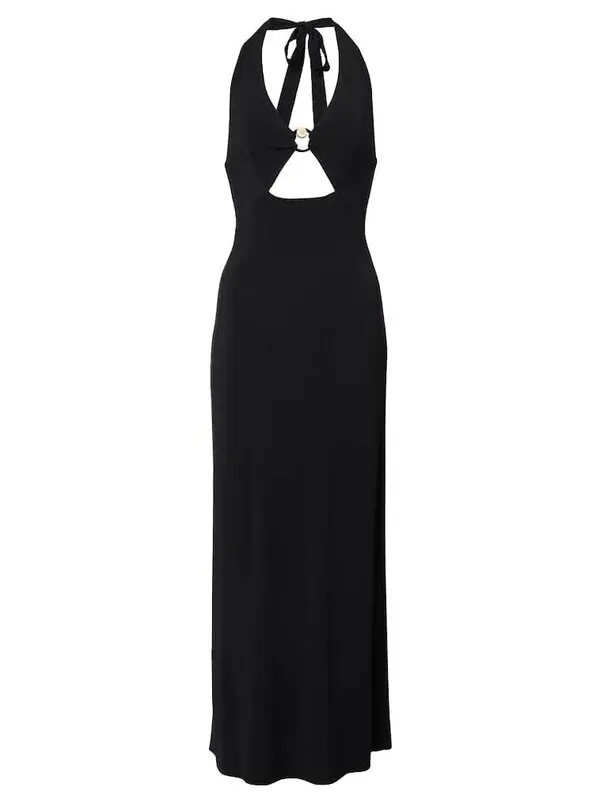 Max Mara Ghiotto Halterneck Maxi Dress - Black