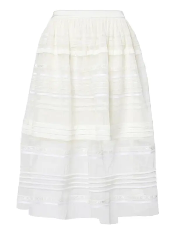 XU ZHI Gathered Lace And Tulle Midi Skirt - White