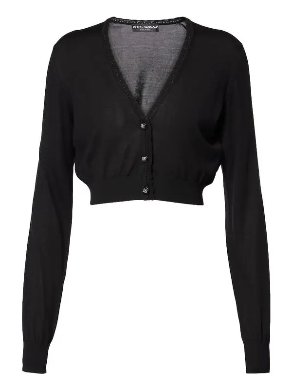 Dolce & Gabbana Silk Cardigan - Black