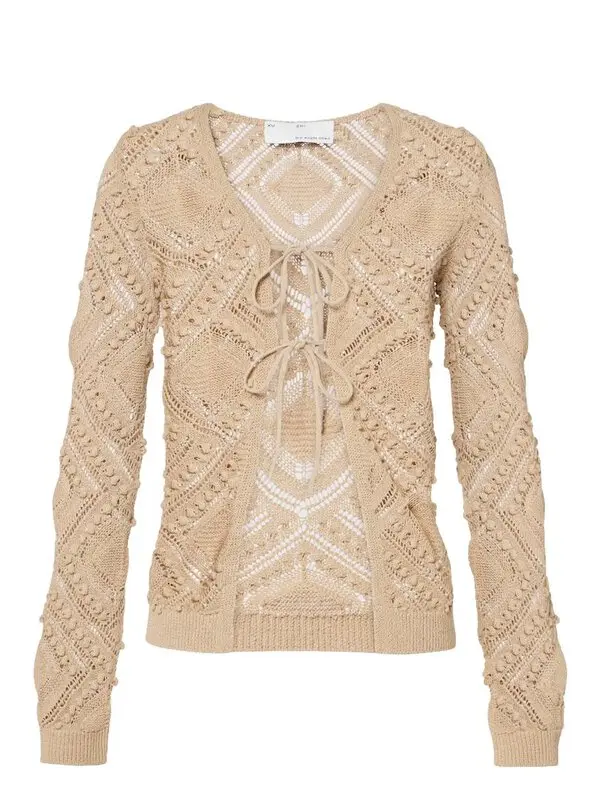 XU ZHI Crochet Lace Cardigan - Beige
