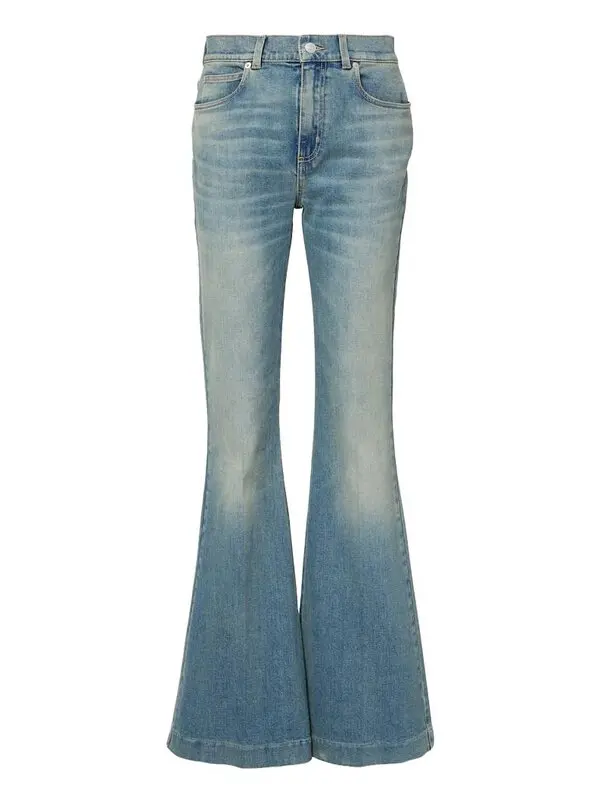 Alexander McQueen Faded Flared Jeans - Blue