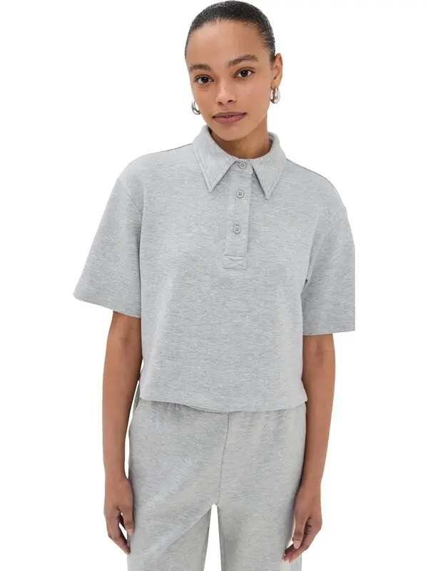 LE BOP Josephine Polo Top - Heather Grey