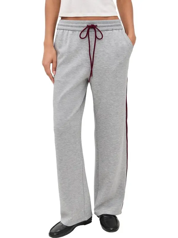 LE BOP Lou Sweatpants - Heather Grey/merlot